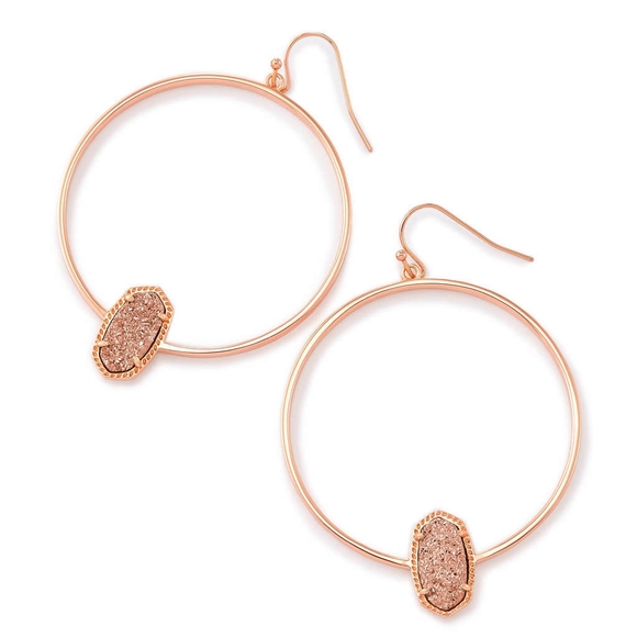 Kendra Scott | Jewelry | Kendra Scott Elora Rose Gold Hoop Earrings ...